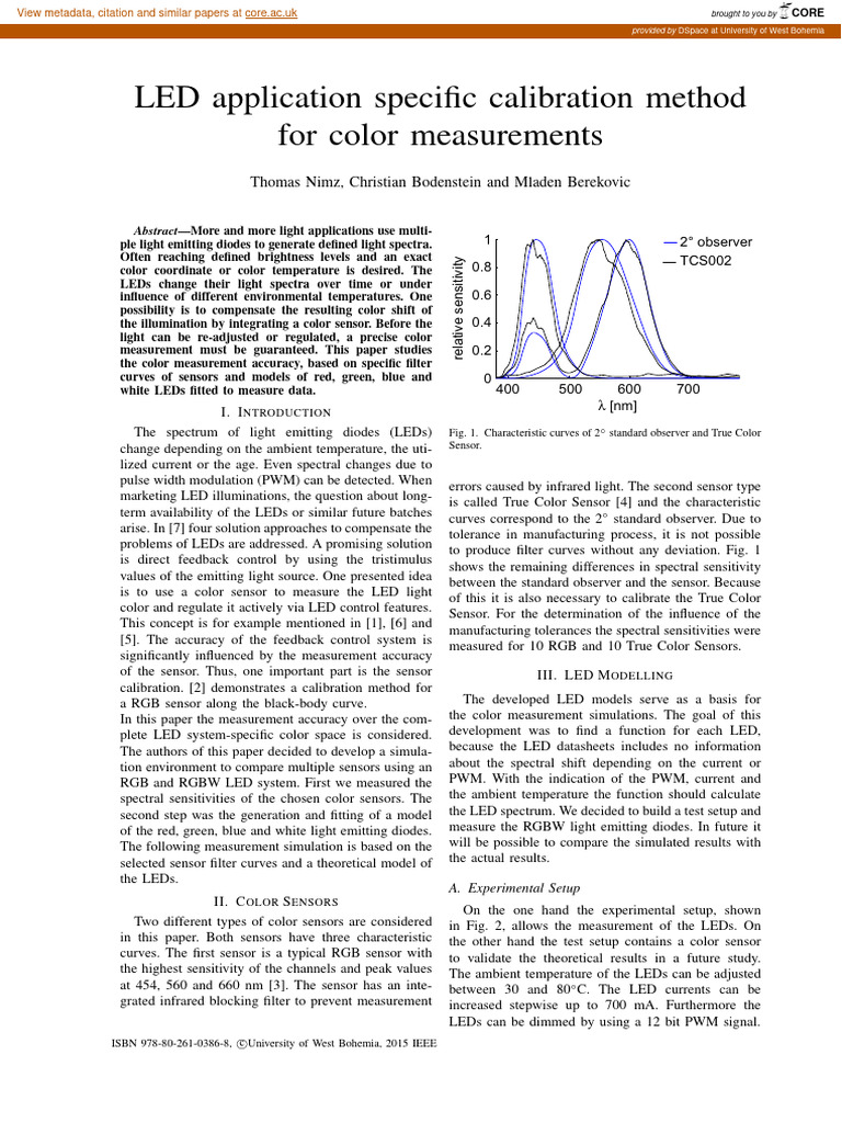 LED Application Specific Calibration Met | PDF | Color | Light Emitting ...