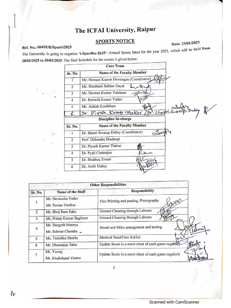 I-Spardha Schedule | PDF