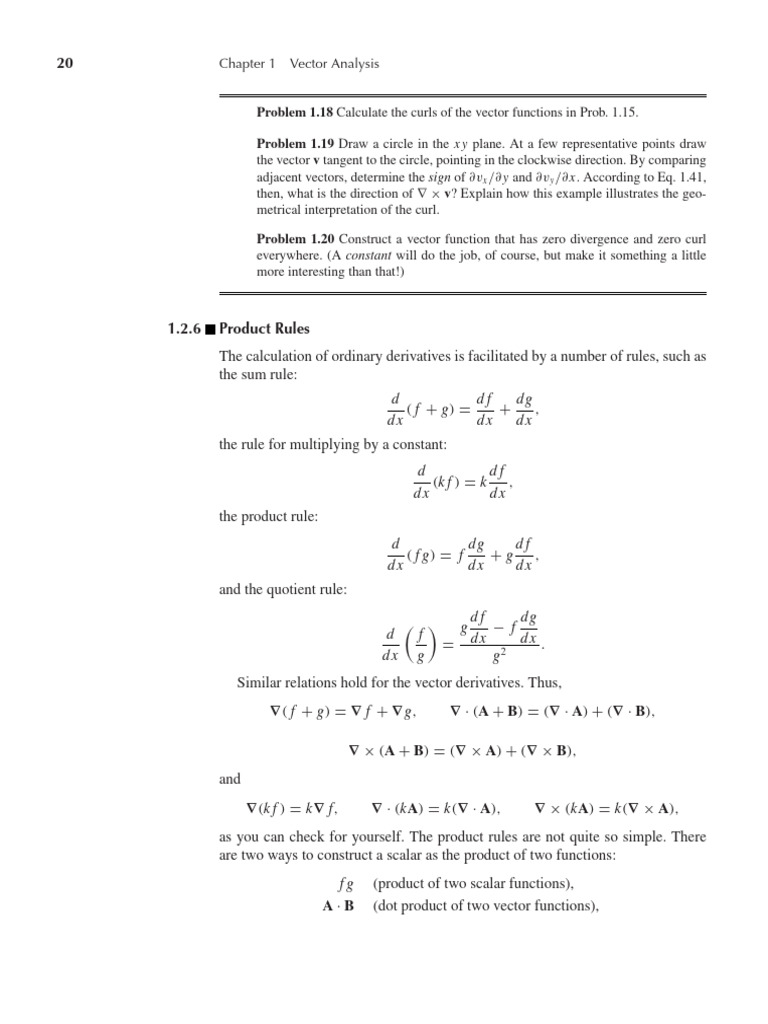 Product Rules in Vector Calculus | PDF | Divergence | Gradient