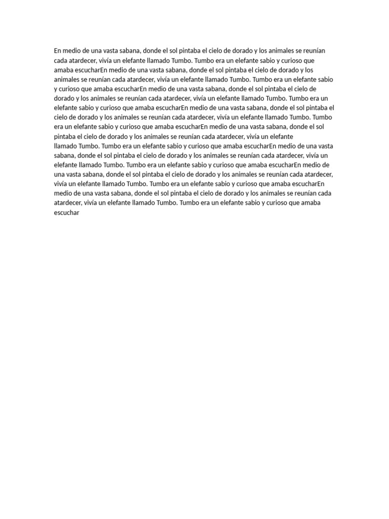 Tumbo, el elefante sabio de la sabana | PDF