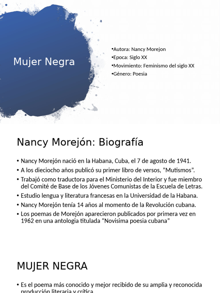 Análisis del poema "Mujer Negra" | PDF