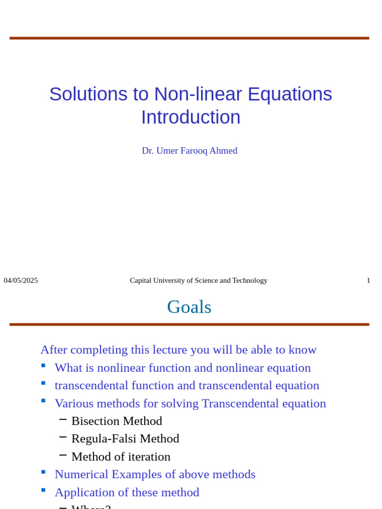 Lecture 2 - 0 Introduction | PDF | Numerical Analysis | Equations