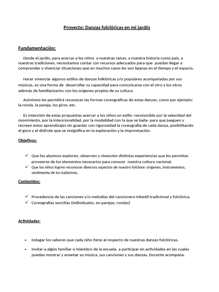 Proyecto Folclore | PDF | Bailes | Musica Tango