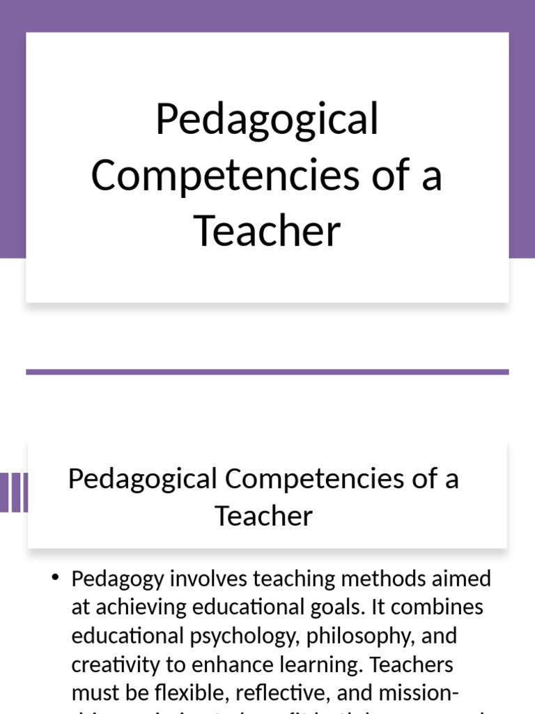 Pedagogical Competencies | PDF | Pedagogy | Thought