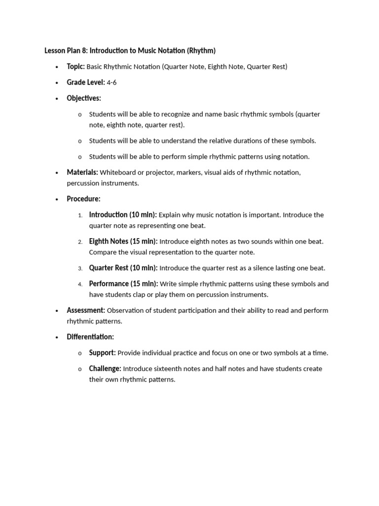 Introduction To Music Notation (Rhythm) | PDF
