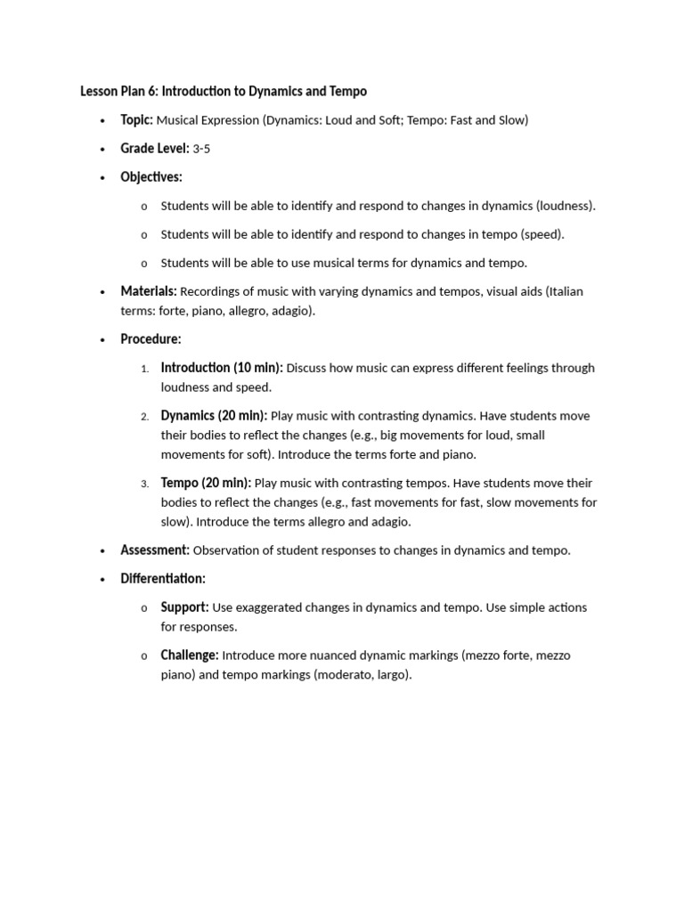 Introduction To Dynamics and Tempo | PDF