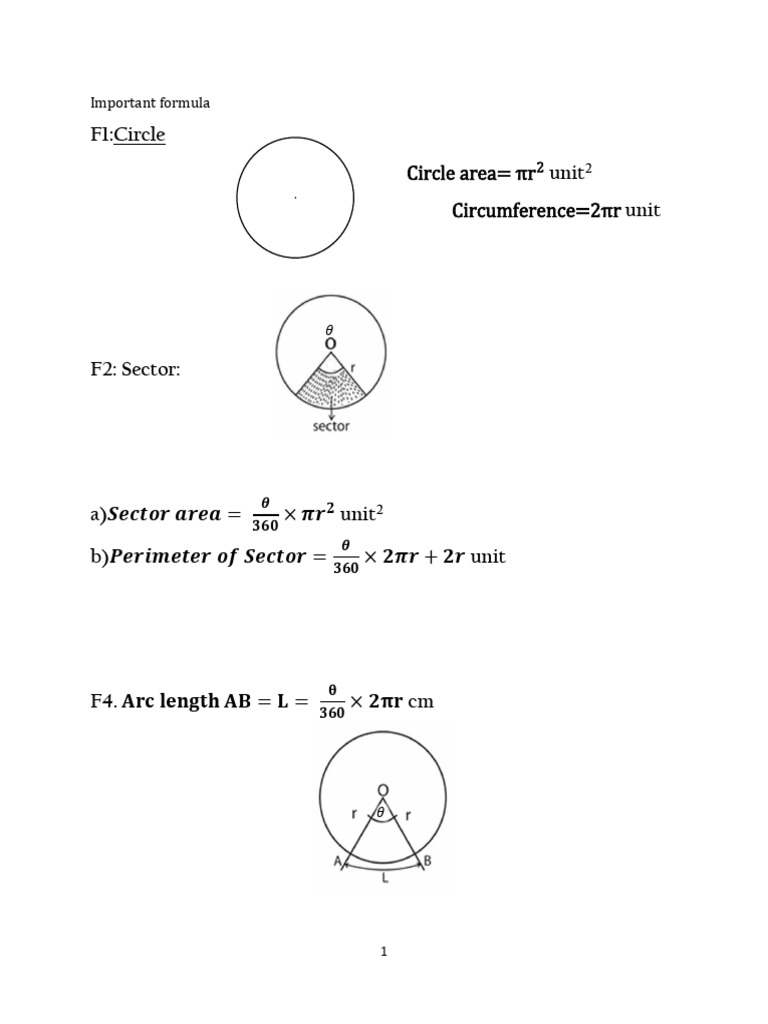 Formula Upload | PDF | Area | Euclidean Plane Geometry