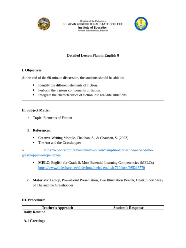 Detailed Lesson Plan in English 8 - REBANAL, MARK JAY, Q. BSEd Eng 3A | PDF
