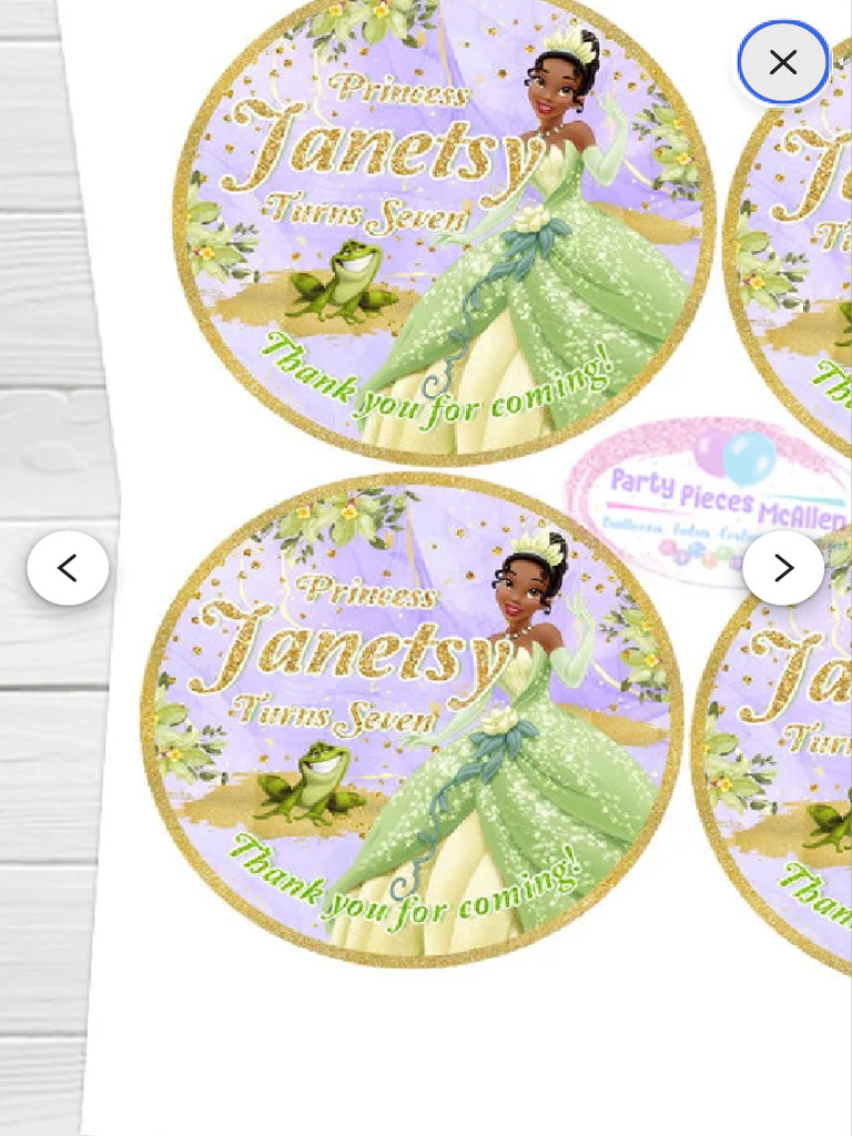 Princess Tiana Editable Round Labels, Princess Tiana Digital Files ...