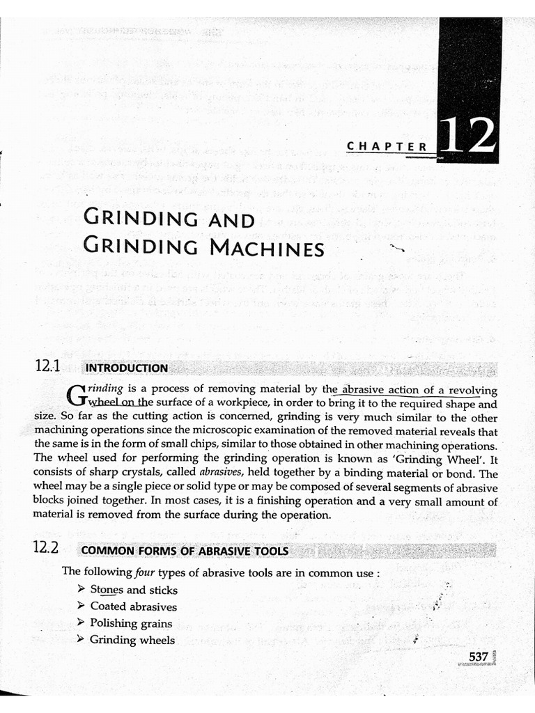 Grinding and Grinding Machine | PDF