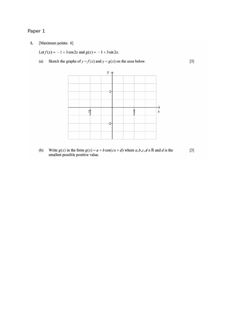 Circular Functions Paper 1 | PDF