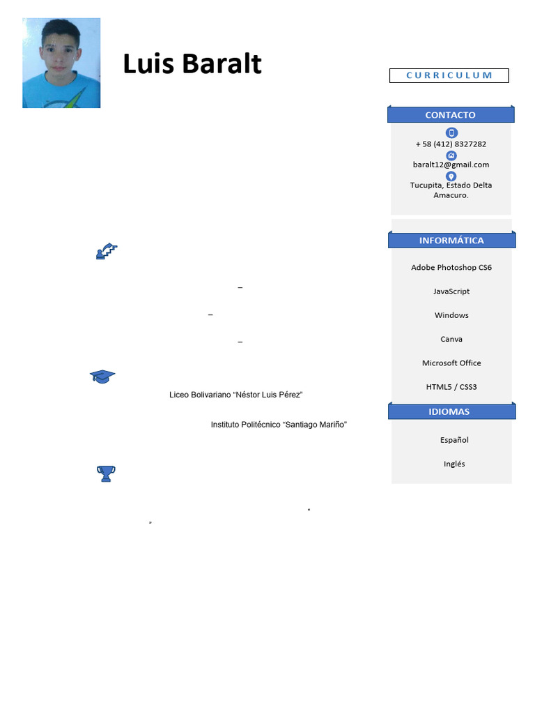 Curriculum Vitae Luis Baralt | PDF