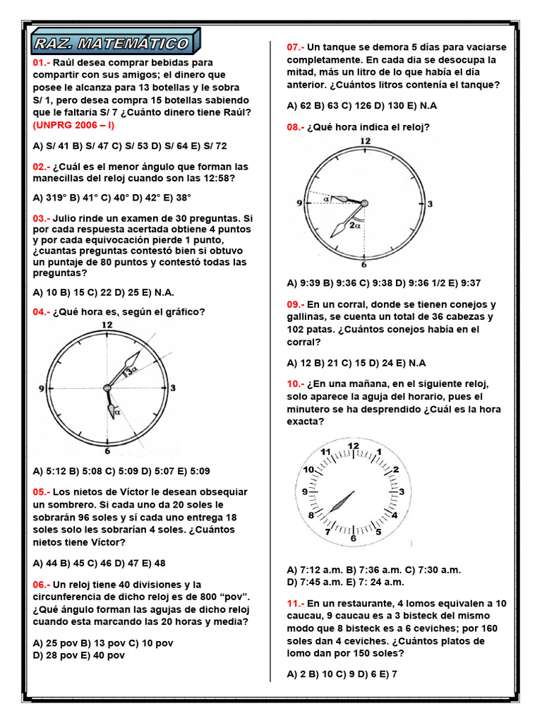 Cronometria - 4 Operaciones | PDF | Reloj