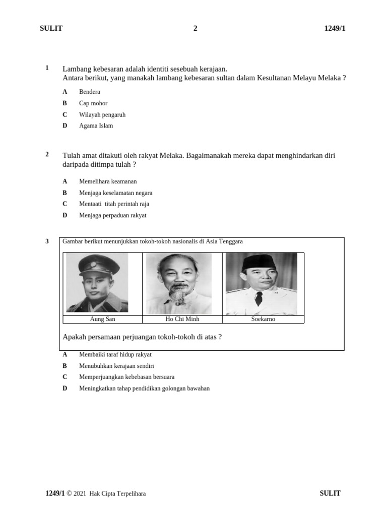 2022 Soalan k1 Johor (Trial Kluang) | PDF