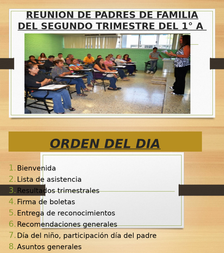 Reunión de Padres: Segundo Trimestre 1° A | PDF