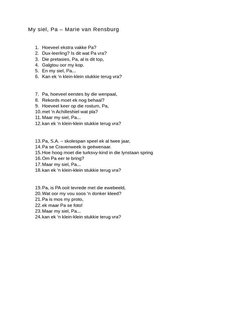 My Siel, Pa Gedig Notas | PDF