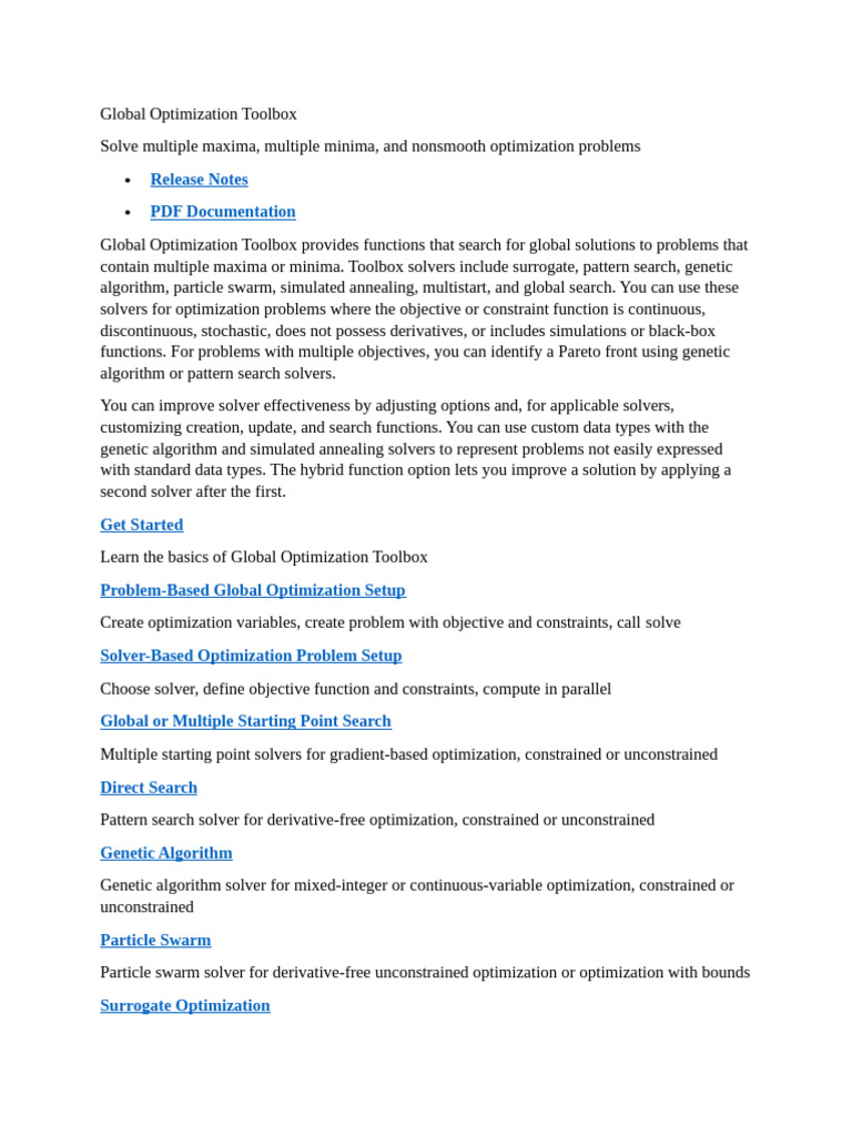 Global Optimization Toolbox | PDF