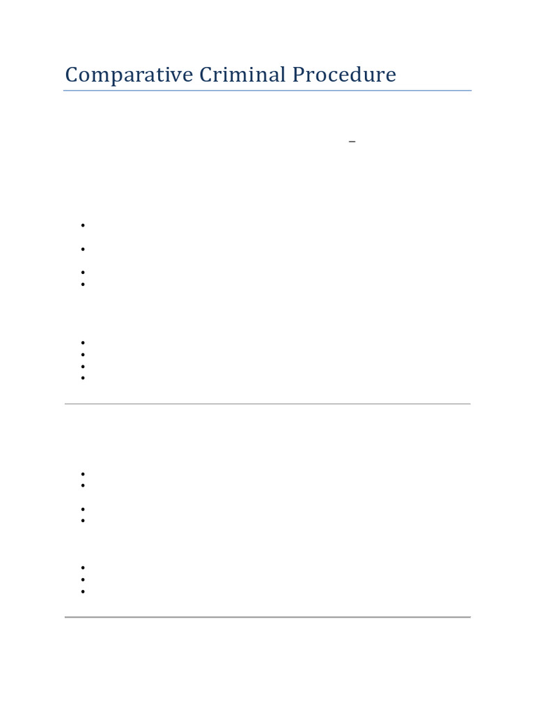 Comparative Criminal Procedure Overview | PDF | Prosecutor | Arrest