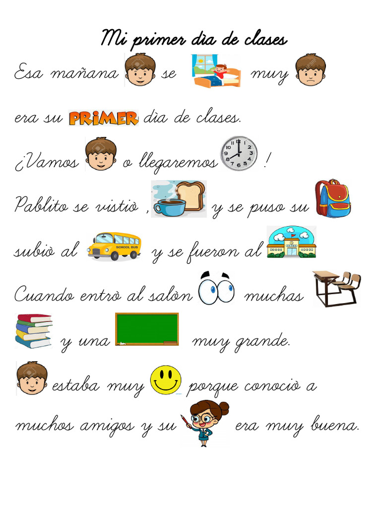 Primer Día de Clases de Pablito | PDF