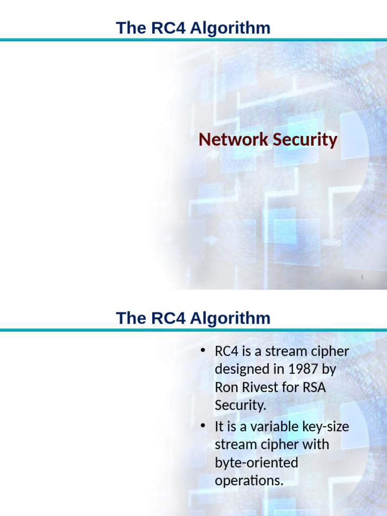 The RC4 Algorithm: Network Security | PDF | Security Engineering | Secrecy