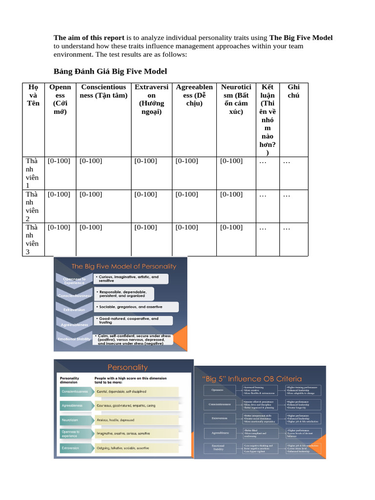 Big Five Model | PDF