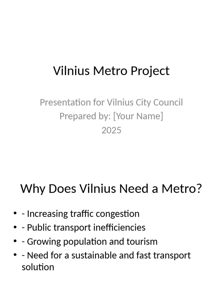 Vilnius Metro Presentation ENG | PDF