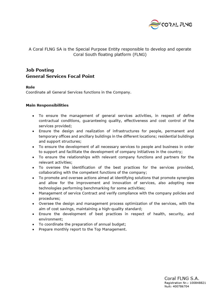 General Services Focal Point | PDF | Business