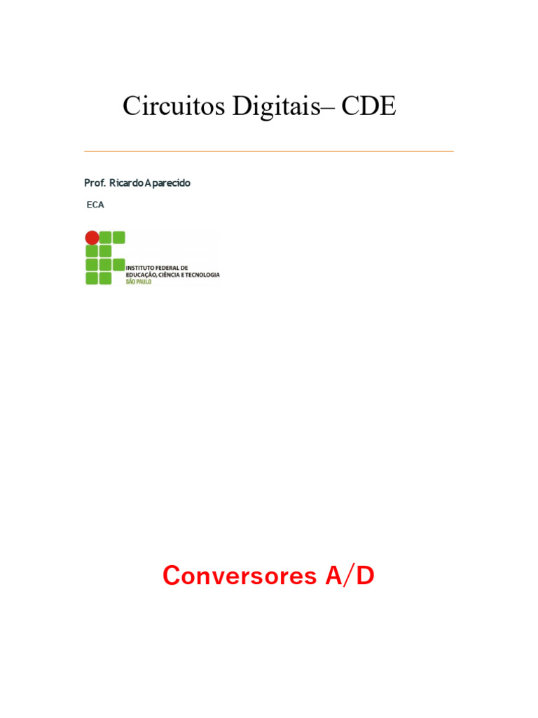 Aula 11 - Conversor AD | PDF | Conversor de analógico para digital ...