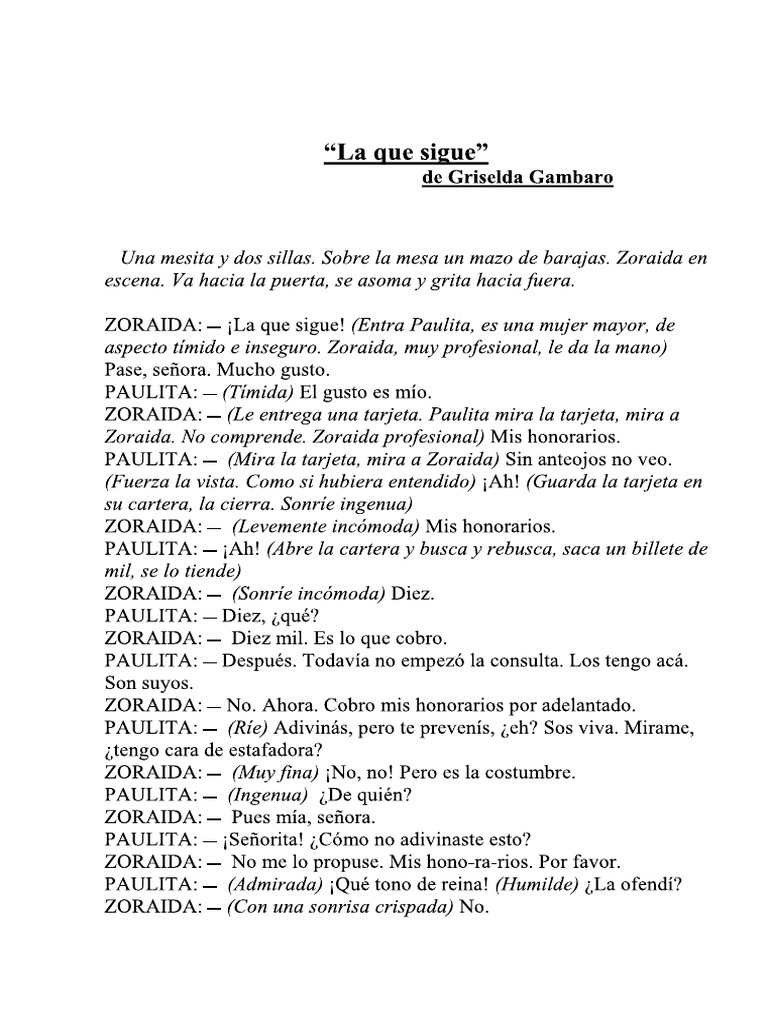 Gambaro, Griselda.-La Que Sigue | PDF