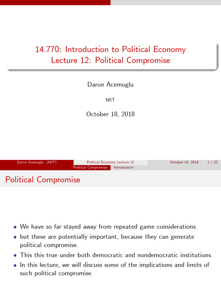 2018lecture 12 - Political Compromise | PDF | Democracy | Political ...