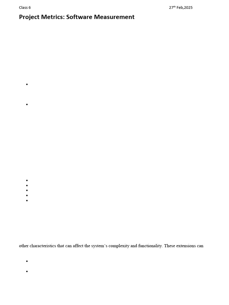 6. Software Measurement Metrics | PDF | Class (Computer Programming) | Object Oriented Programming