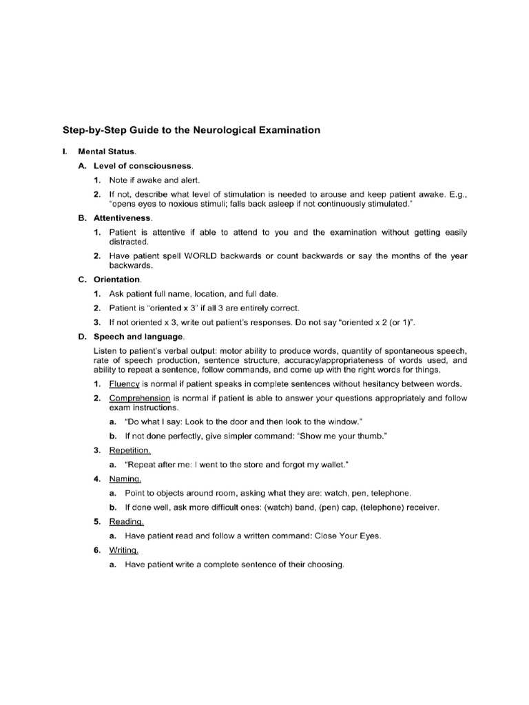 Neurological Exam | PDF