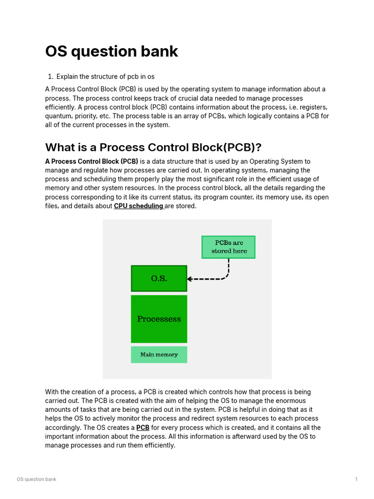 OS question bank solution | PDF | Thread (Computing) | Process (Computing)