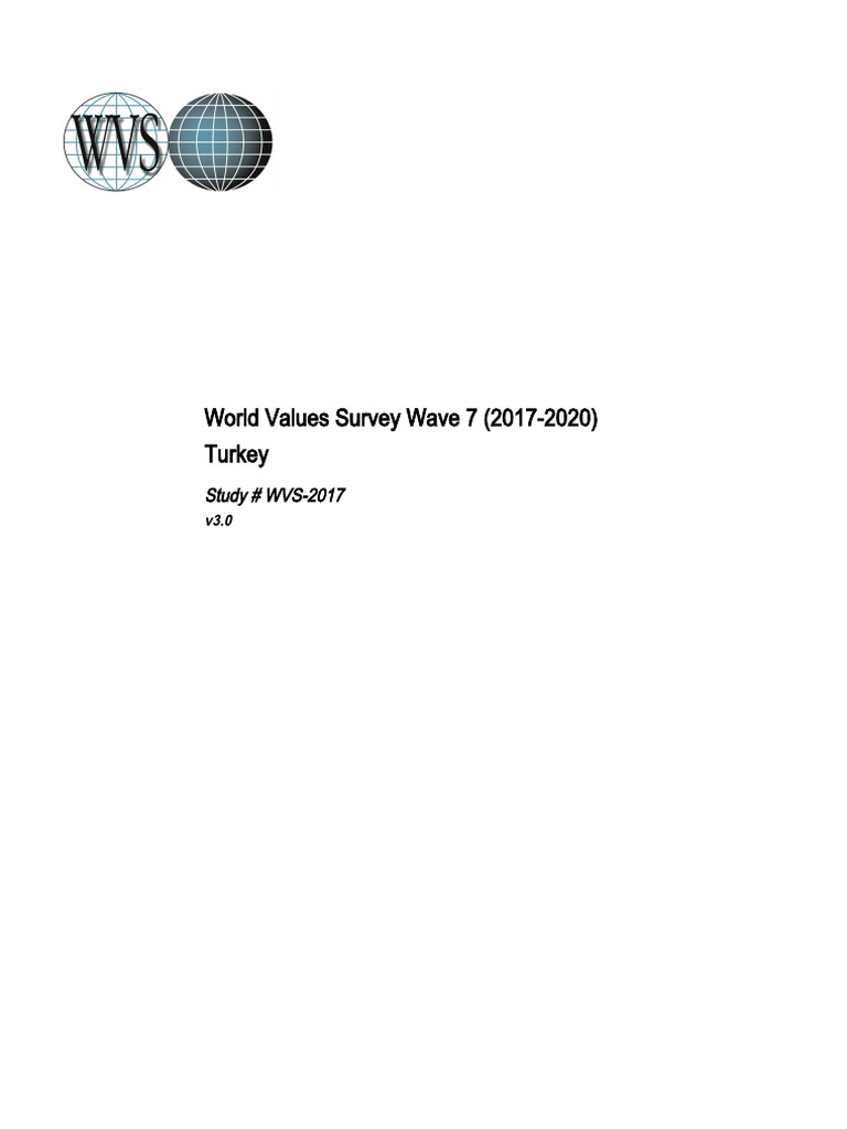 F00010561-World Values Survey Wave 7 2017-2020 Turkey v3.0 | PDF
