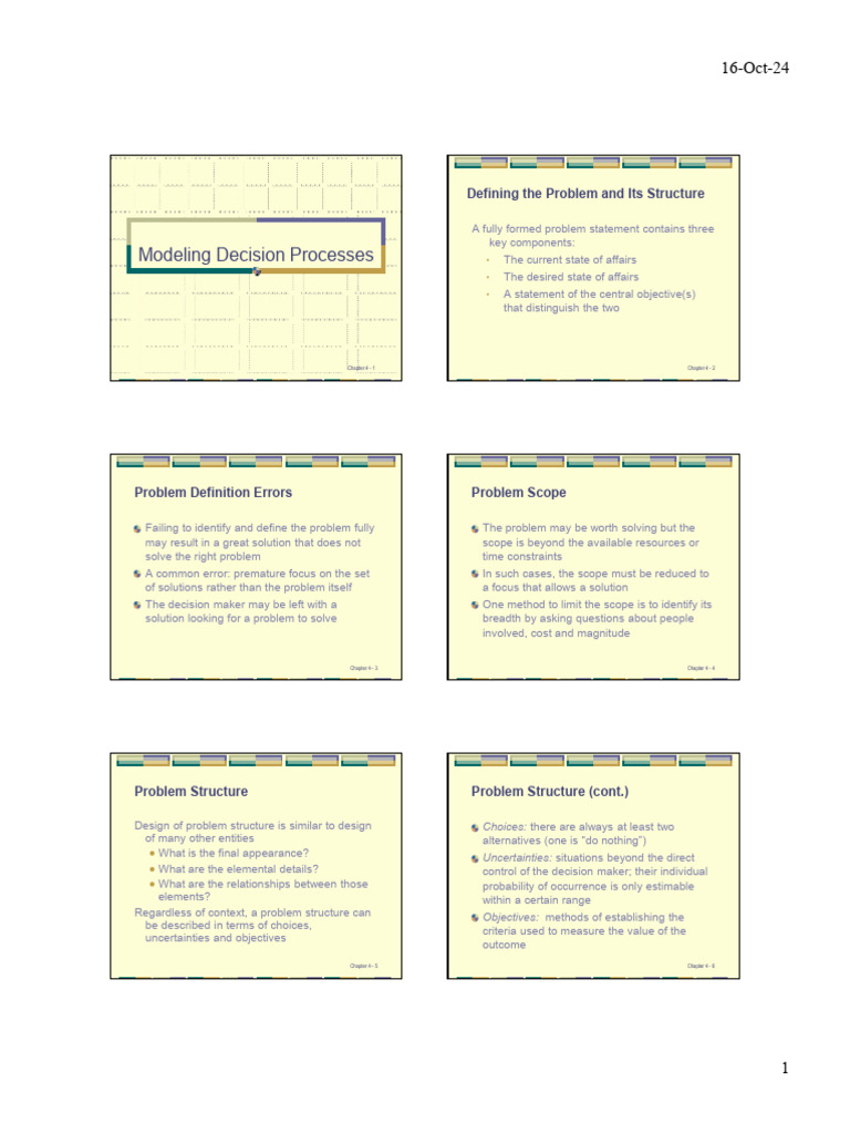 Lesson Four_Modeling Decision Processes | PDF | Decision Making | Uncertainty