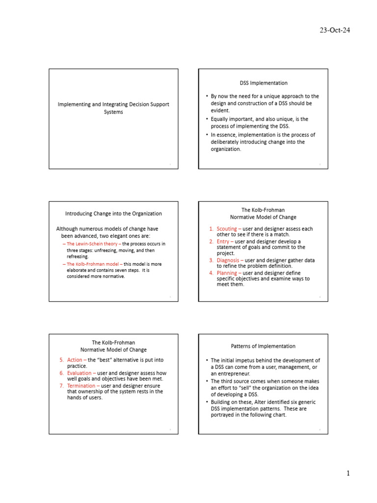 Lesson Seven - Implementing DSS | PDF | Cognition