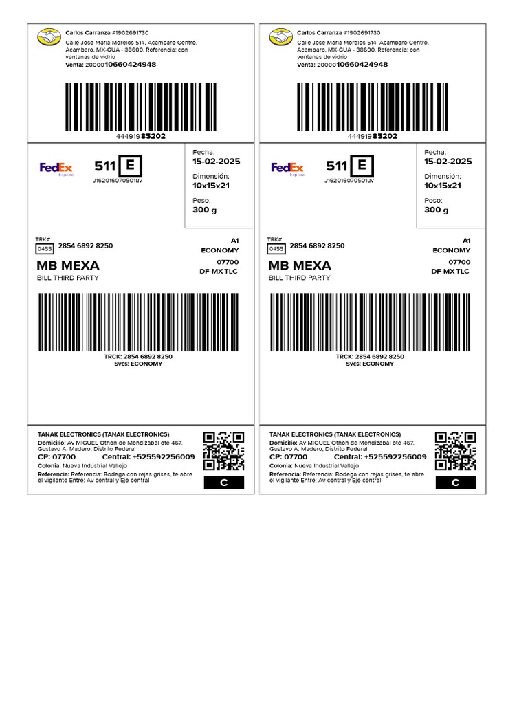 Shipment Labels 250222011606 | PDF