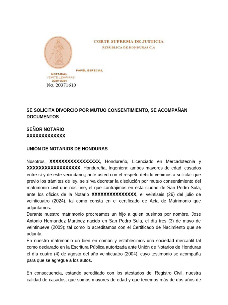 Divorcio de Mutuo Consentimiento | PDF | Divorcio | Matrimonio