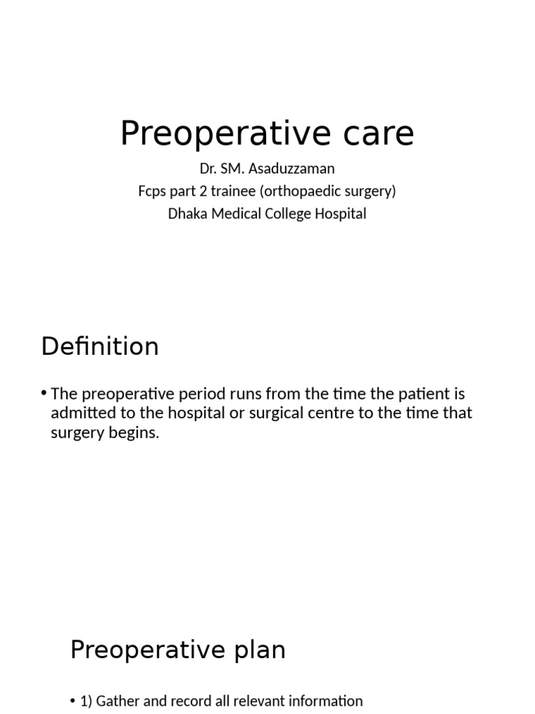 Preoperative Care Guidelines for Surgery | PDF | Heart | Ischemia