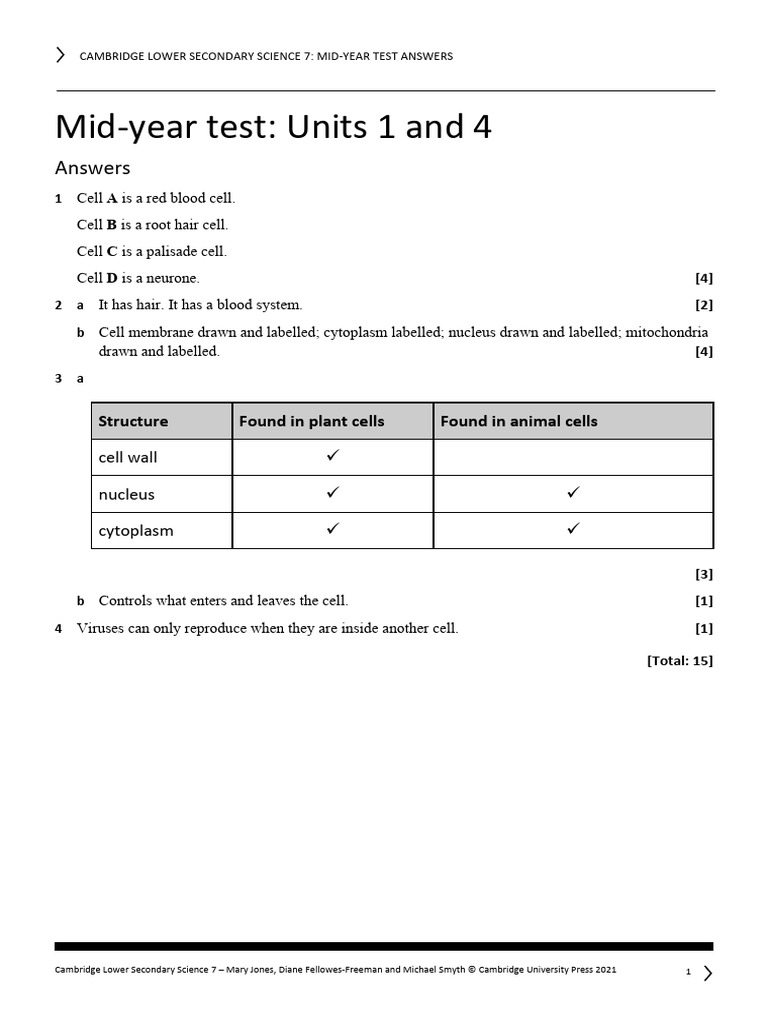 Mid-Year Test Answers for Science 7 | PDF | Iron | Sulfur