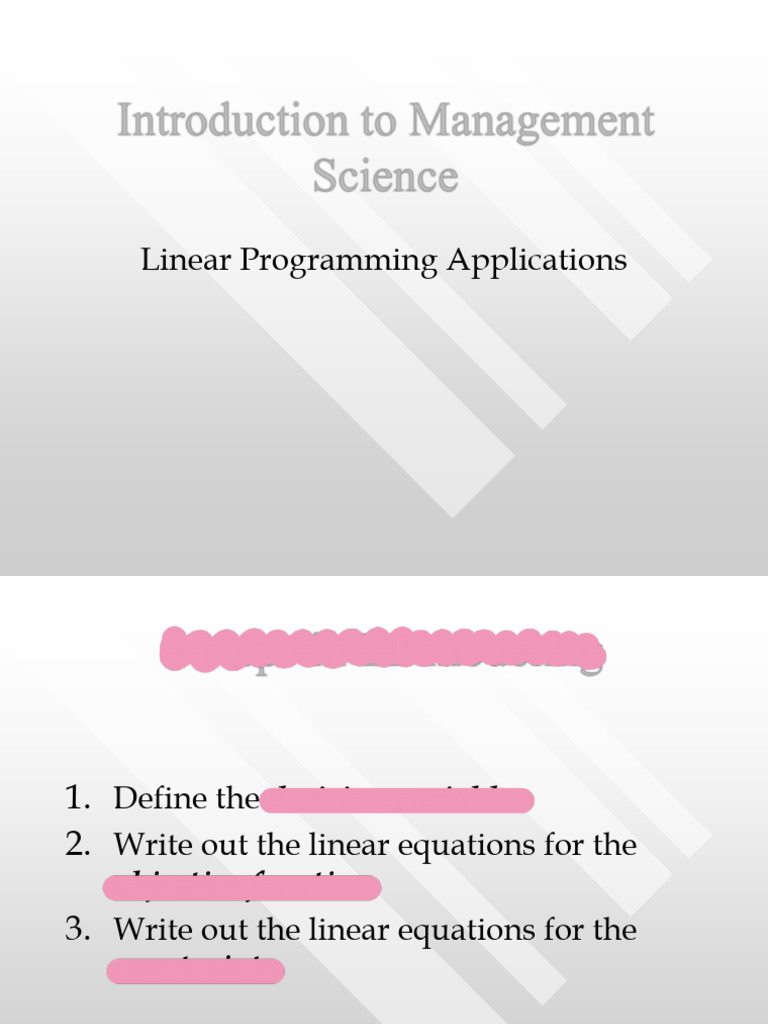 Ms10....LP Applications - Part 1 | PDF | Linear Programming | Applied Mathematics