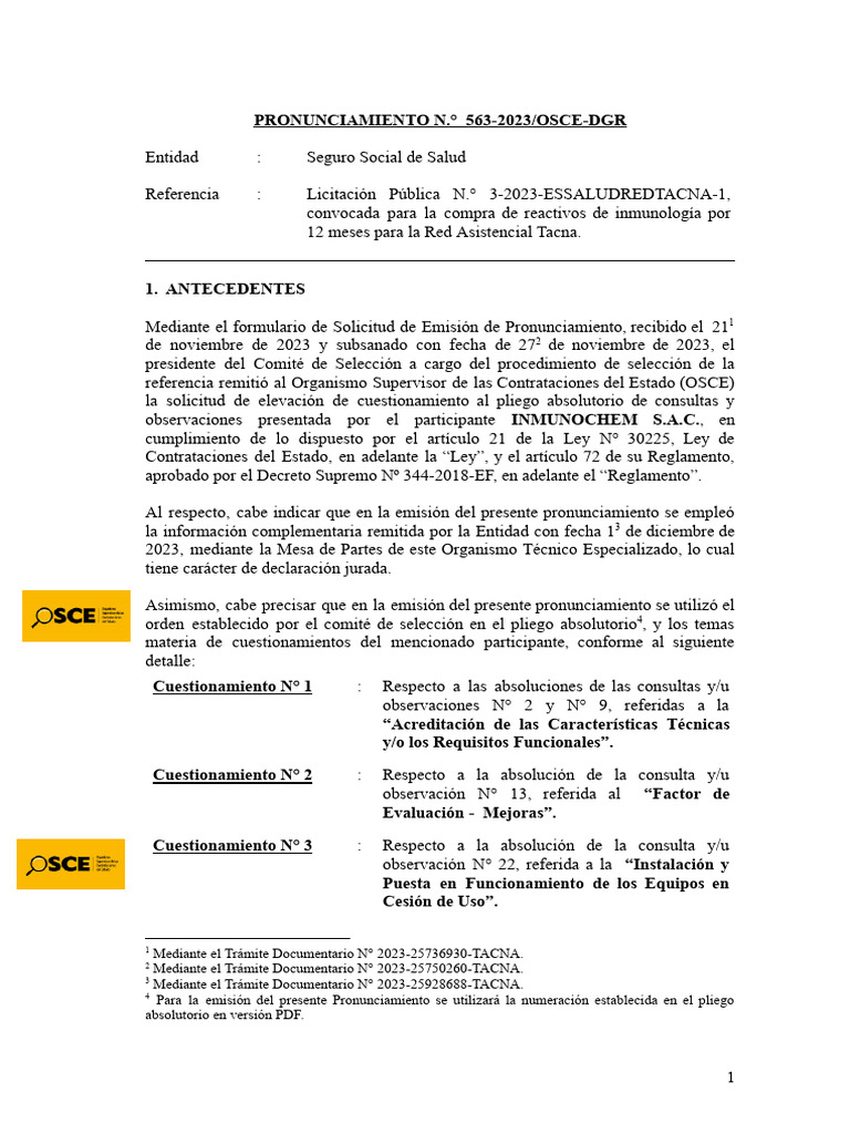 Pronunciamiento N. 5632023oscedgr Sel 1837FFFFF - 20231214 - 222858 - 553 | PDF | Información ...
