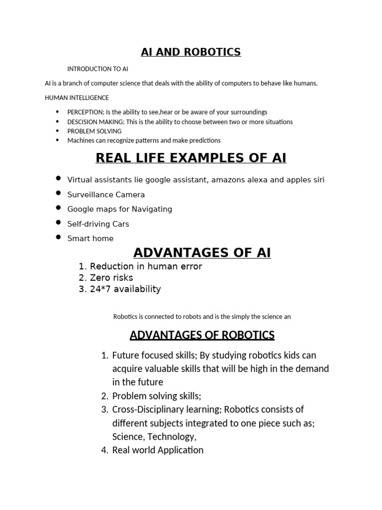 AI AND ROBOTICS | PDF