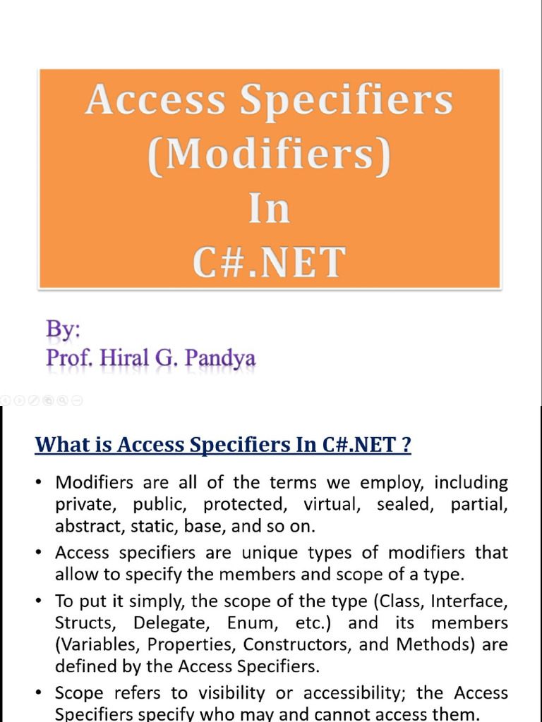 Access Specifiers | PDF