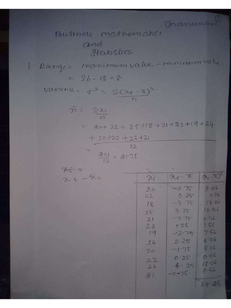 Maths and Statistics Assignment | PDF
