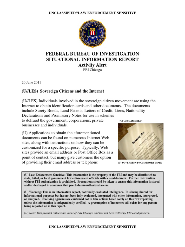 FBI Sovereign Citizens and the Internet | Classified Information In The ...