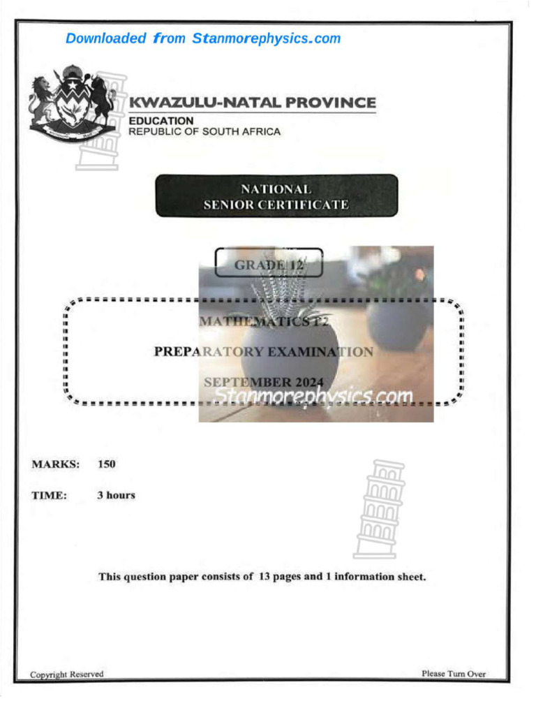 KZN Maths Grade 12 September 2024 P2 and Memo | PDF