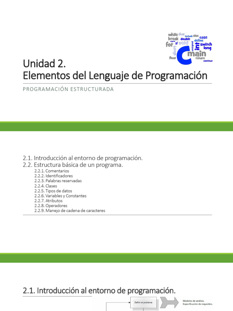 Unidad 2 - Elementos Del Lenguaje de Programación | PDF | Programación | Programa de computadora