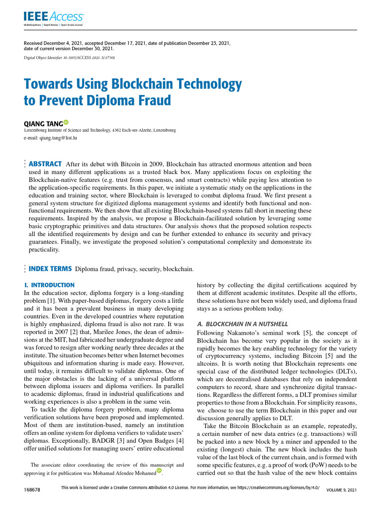 Towards Using Blockchain Technology To Prevent Diploma Fraud | PDF ...