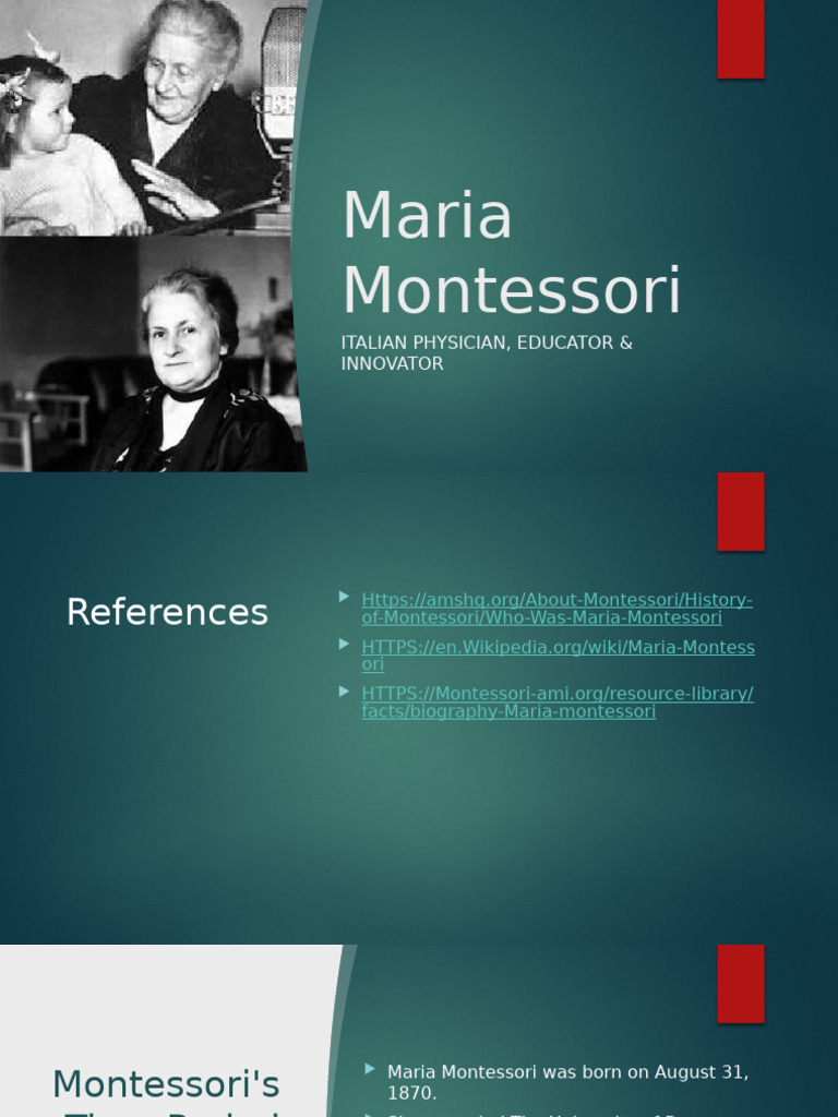 Maria Montessori: Pioneer of Education | PDF